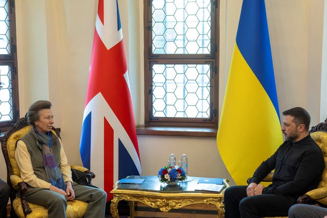 Princess Anne makes surprise visit to Kyiv and leaves teddy as tribute ...