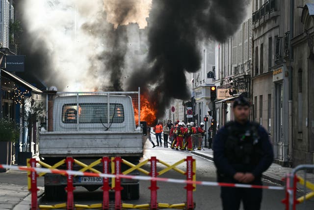 Explosions as van erupts in flames near French Prime Minister’s office ...