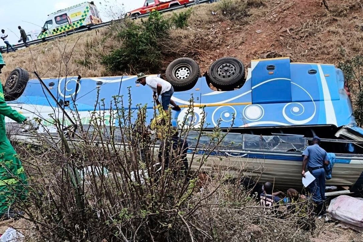 At least 42 killed as bus crashes off mountain road in South Africa ...