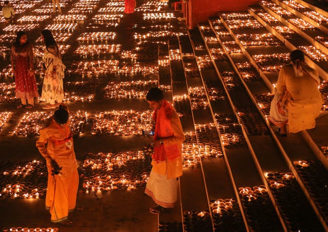 Diwali: India celebrates festival of lights with oil lamp world record ...