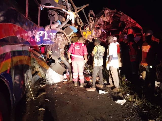At least 46 people killed in head-on bus crash in Uganda | The Independent