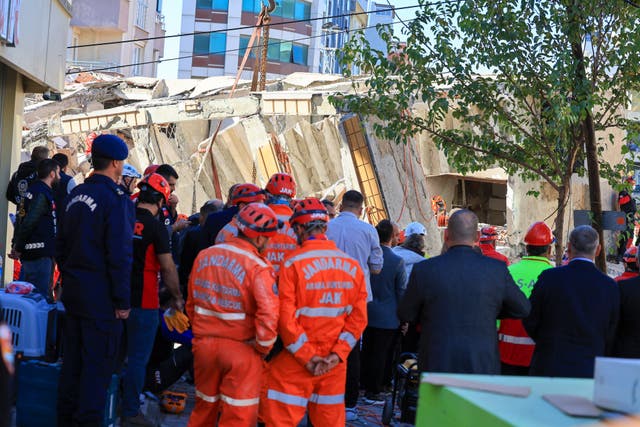 Turkey building collapse kills two as rescuers search for three trapped ...
