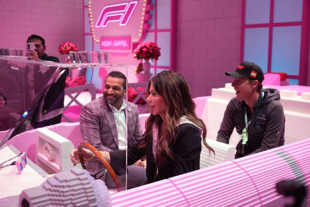 Kash Patel pictured in pink Lego car ahead of Las Vegas Grand Prix amid ...