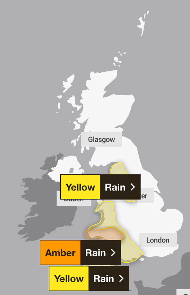 Weather map: Where heavy rain will hit London, England and Wales this ...