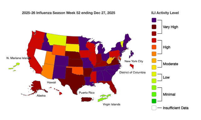 CDC flu tracker: 30 states now in worst tier for CDC flu designation as ...