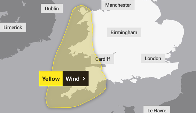 Strong winds of up to 65mph expected across UK as yellow weather ...