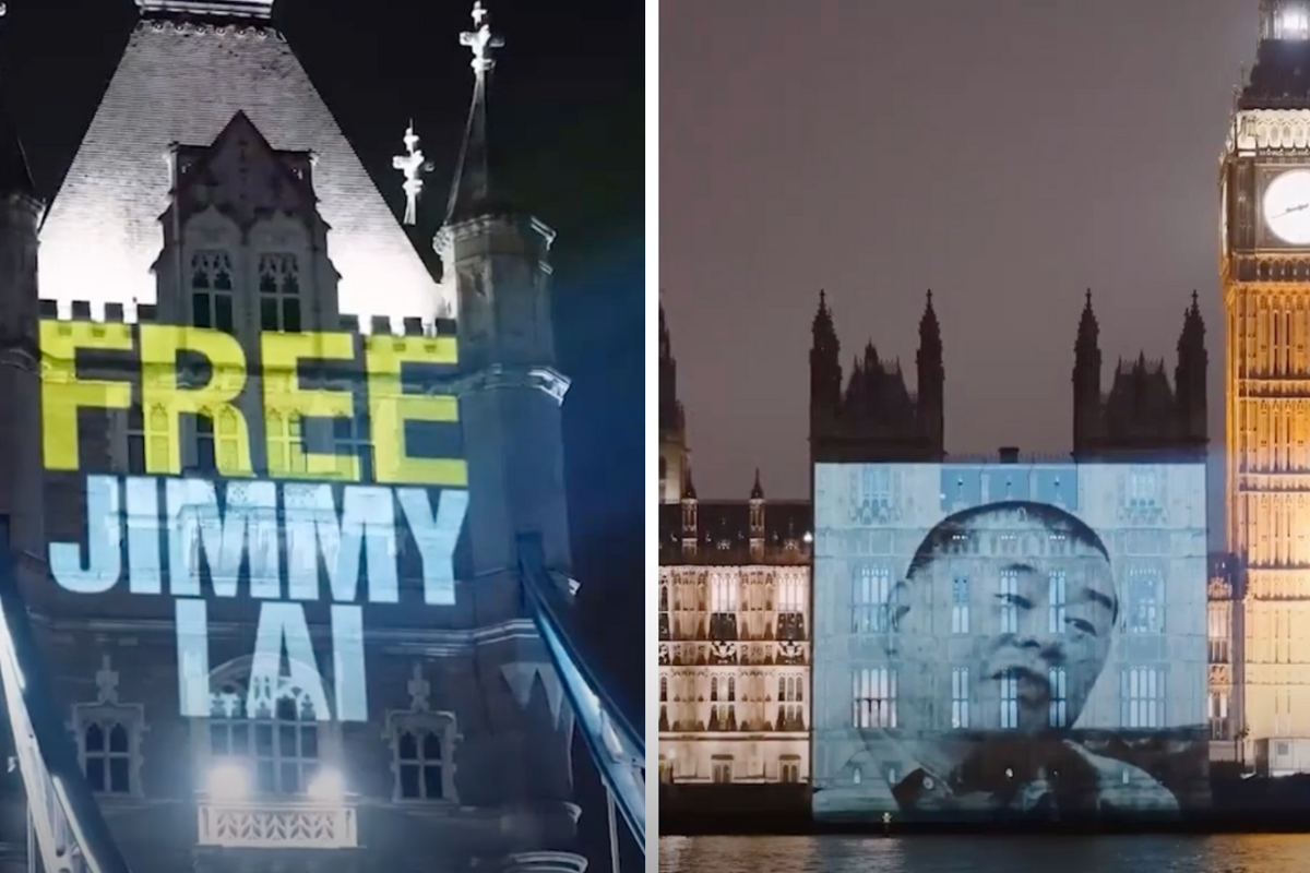‘Free Jimmy Lai’ message projected onto London landmarks as Keir ...
