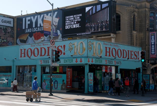 Billboard with pro-ICE messages appears near the site of Super Bowl LX ...