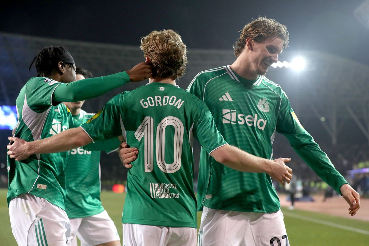 Anthony Gordon scores four as Newcastle hammer Qarabag in first leg ...