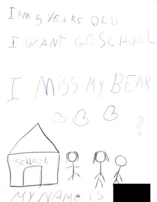 Heartbreaking drawings from three young children held at Texas ICE ...