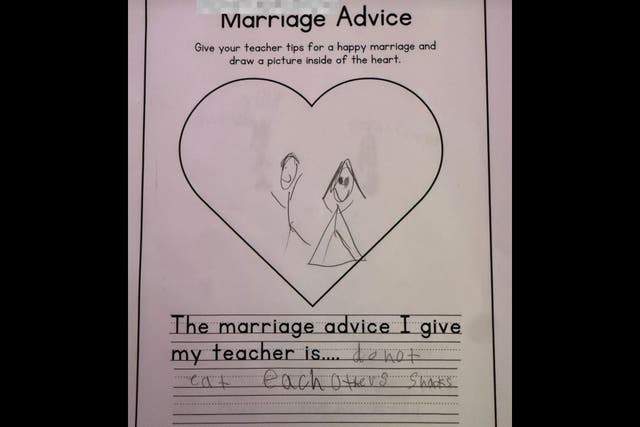 ‘Don’t eat each others snacks’: 2nd grade students’ advice for newlywed ...