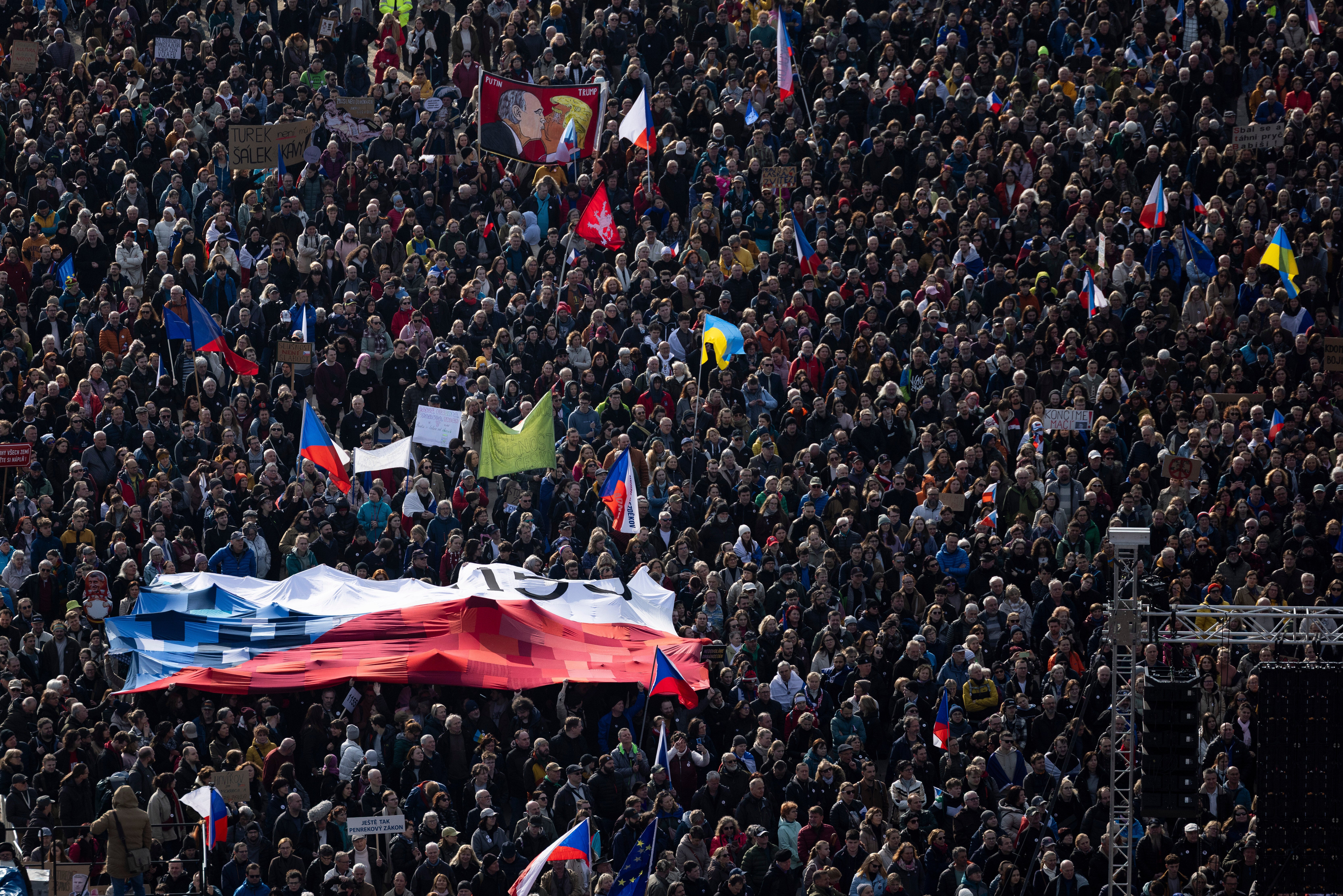 Czech Republic protests: Tens of thousands rally in Prague to ‘defend ...