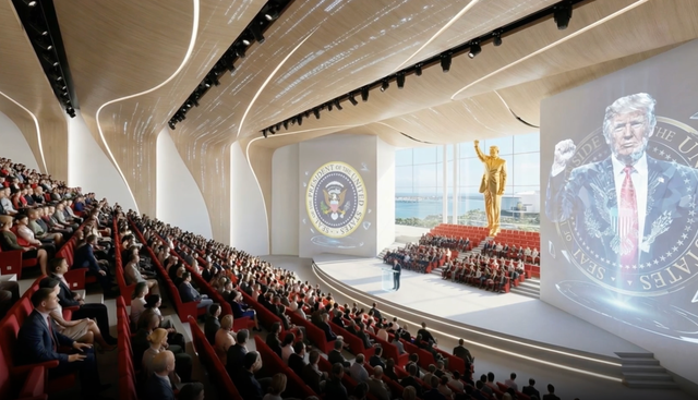 Newsom notes Trump’s proposed gold statue in his library ‘looks awfully ...