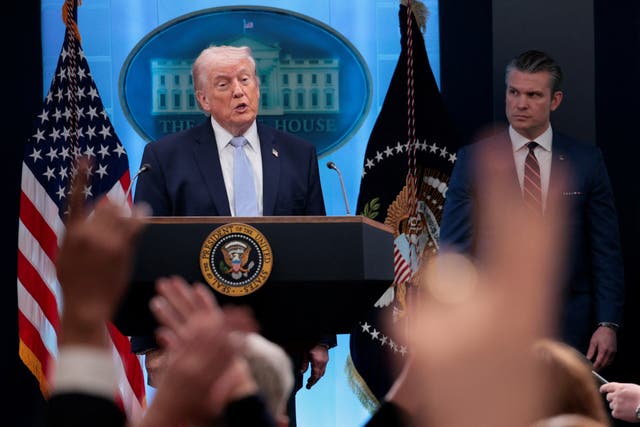 Trump’s all-over-the-place Iran war press conference was thick on ...