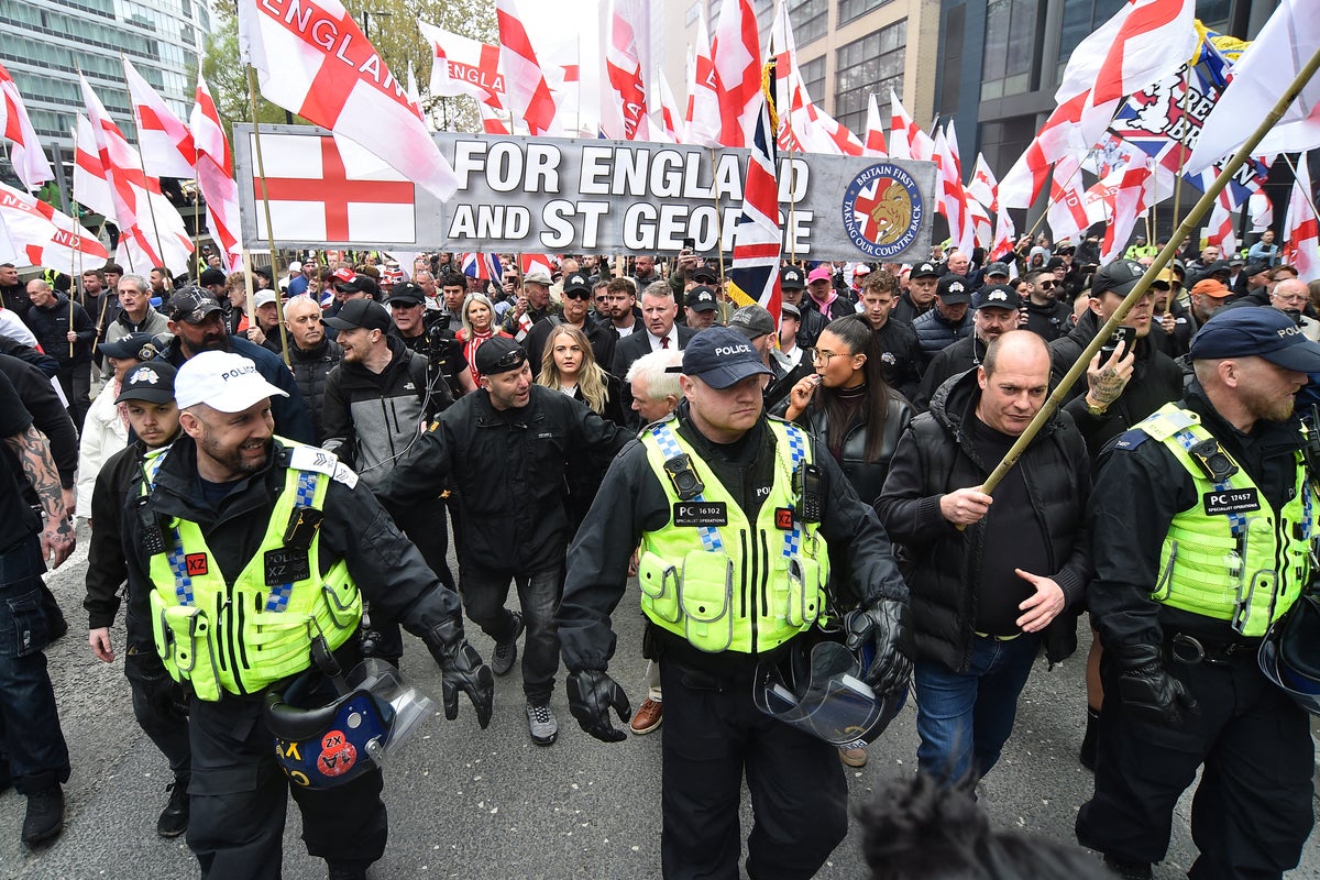 Britain First march – live: Hundreds of far-right supporters and ...