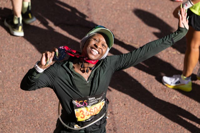 Full celebrity London Marathon times as Cynthia Erivo and Daddy Pig ...