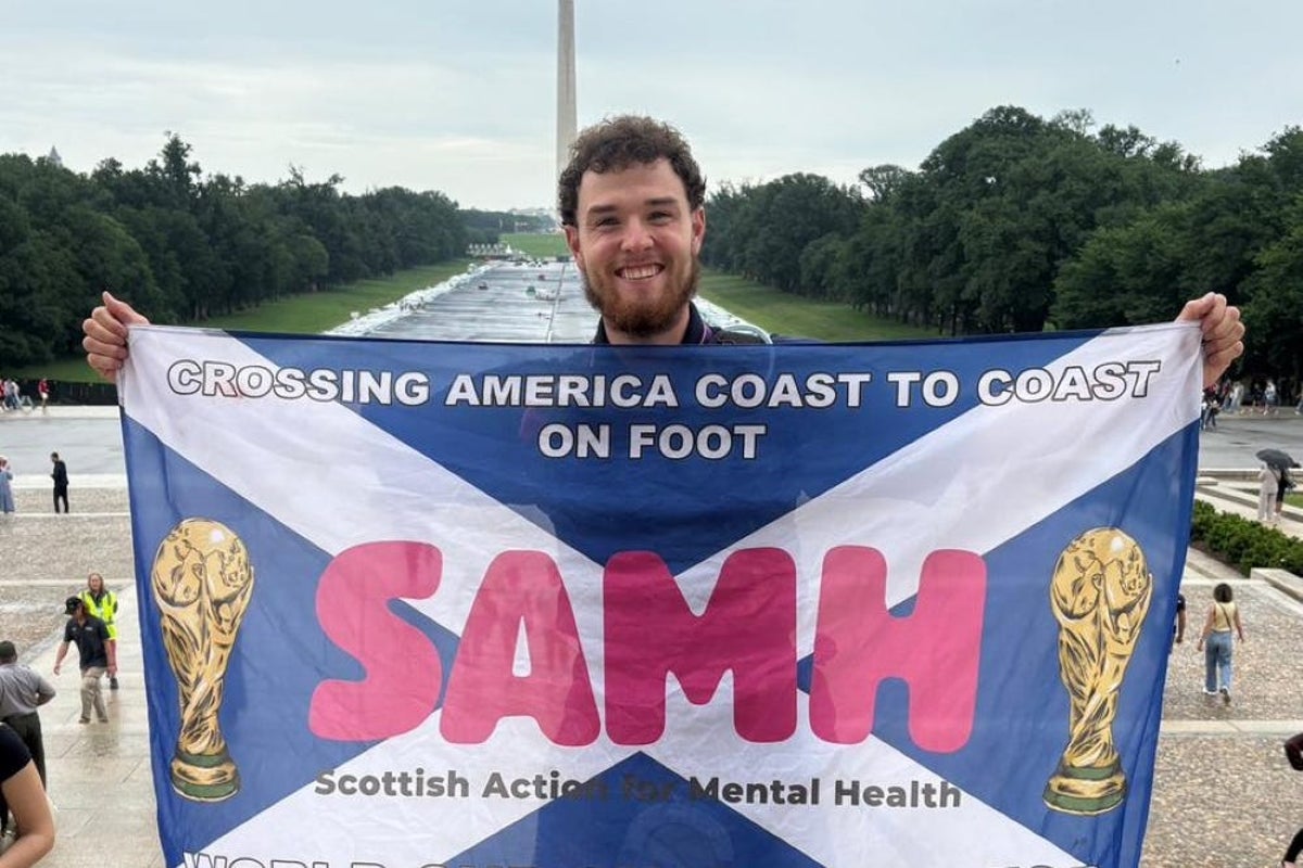 Charity campaigner reaches key staging point in World Cup walk across ...
