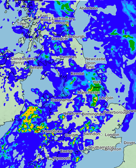 Met Office maps show Britain to be lashed by two days of heavy rain ...