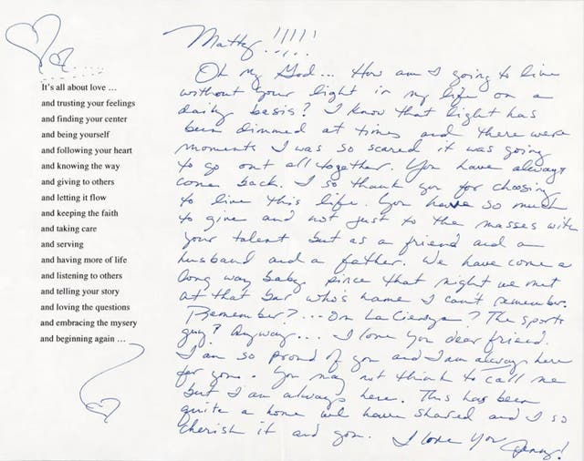 Jennifer Aniston’s poignant letter to Matthew Perry removed from ...