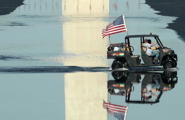 Trump says Reflecting Pool project is complete as water starts to ...