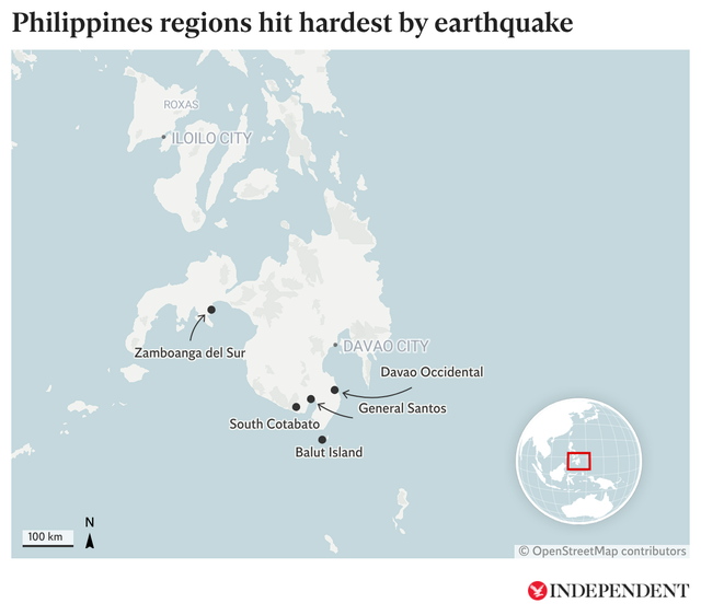 Mapped: Philippines regions hit hardest by 7.8-magnitude earthquake ...