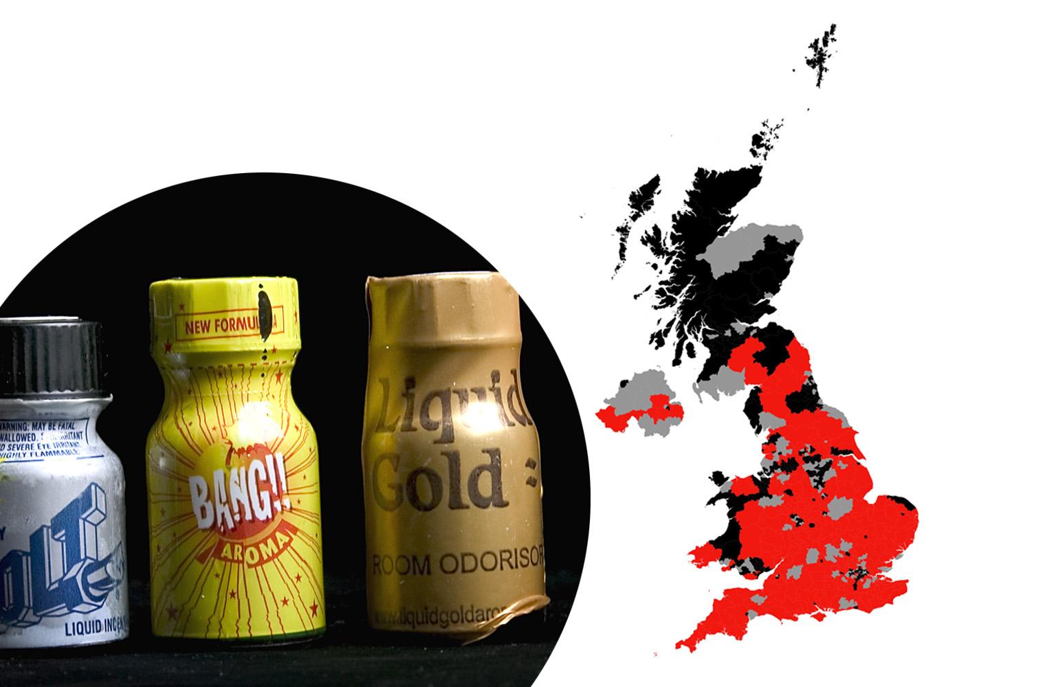 This map can tell you whether your MP voted to keep poppers legal ...