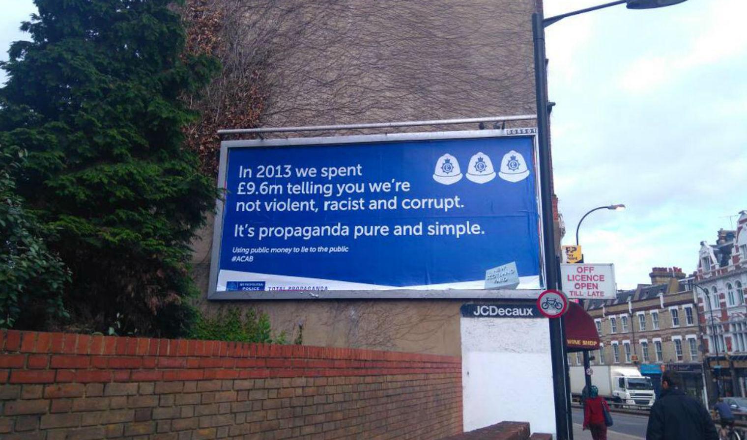One of those anti-police posters has mysteriously disappeared from a ...