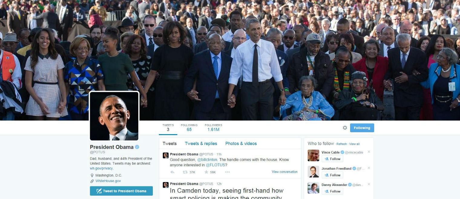 Barack Obama gets his own Twitter account, pokes fun at Bill Clinton ...