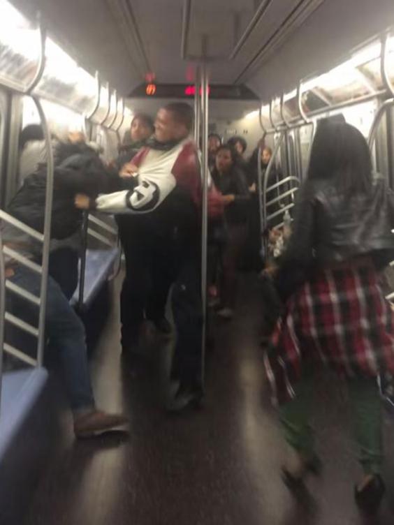 New York subway slap video: Four arrested after chaotic brawl breaks ...