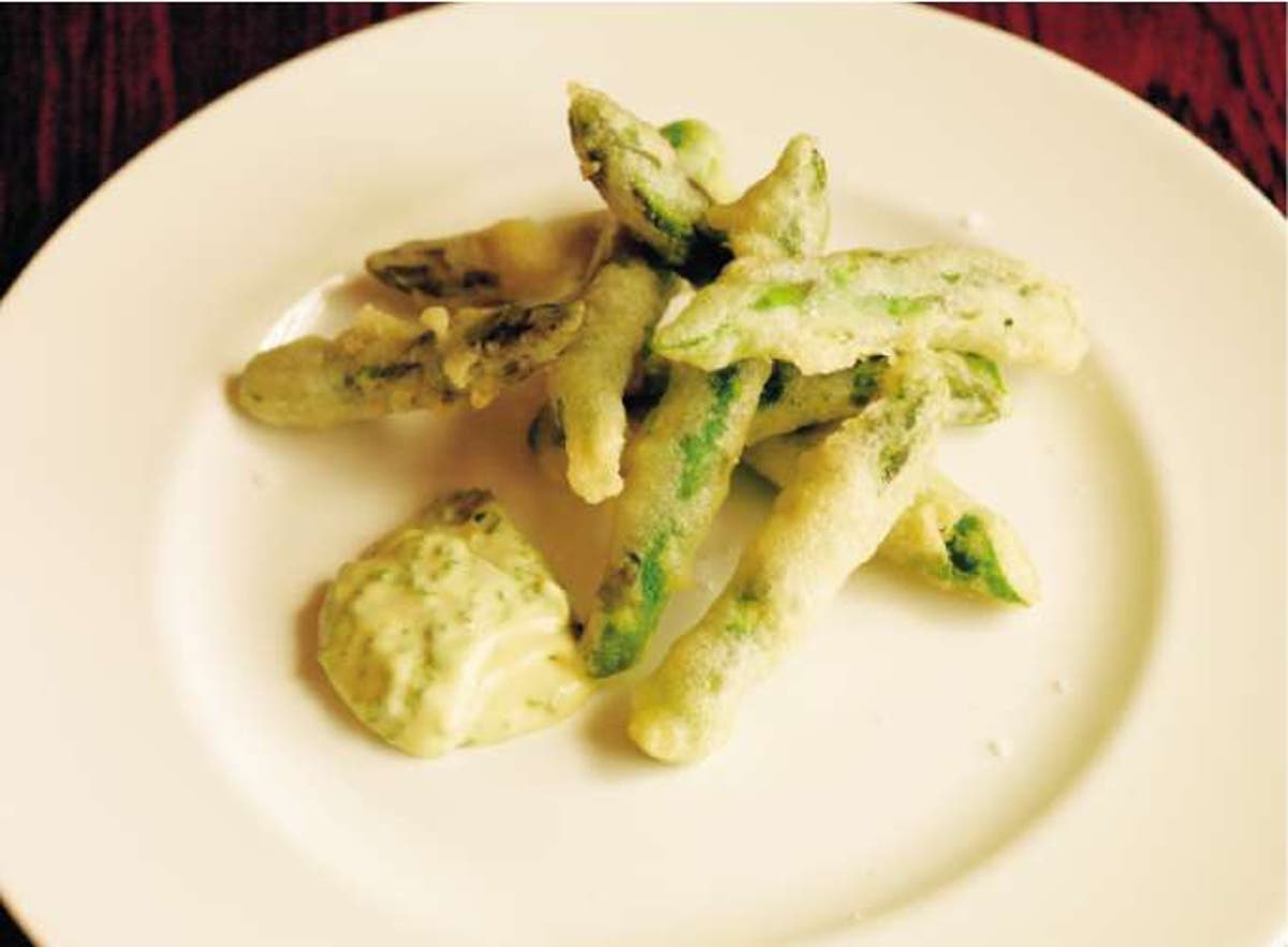 Asparagus deep-fried in cider batter with spring herbs | The ...