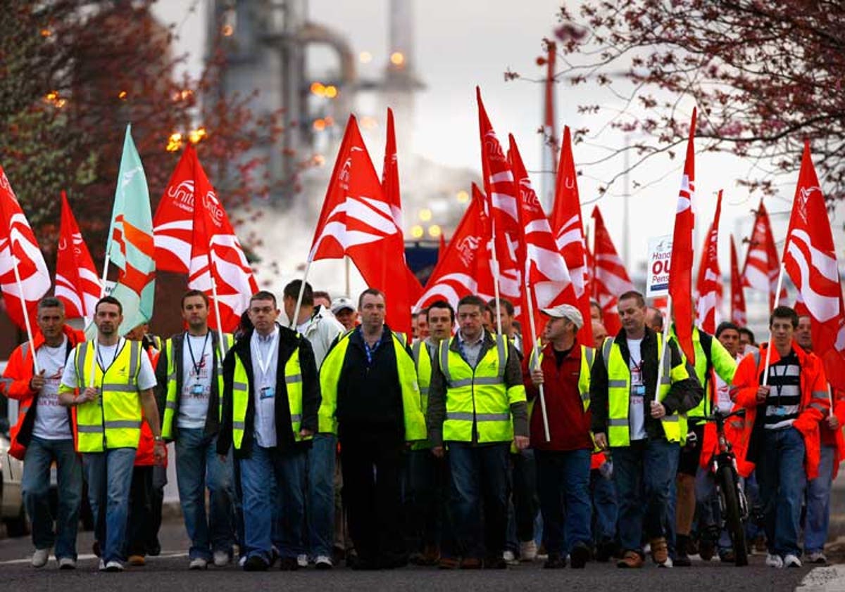 Fuel shipped in as oil refinery strike begins | The Independent | The ...