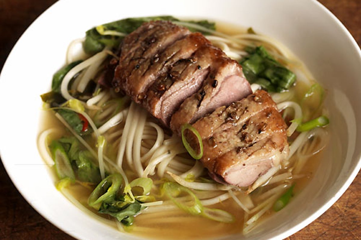 Tea-smoked duck with egg noodles | The Independent | The Independent