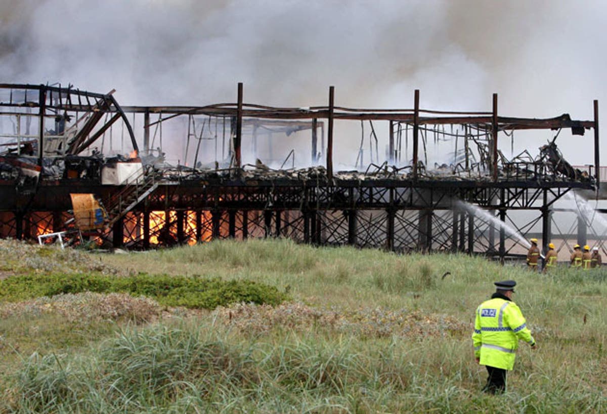 Fleetwood's landmark pier gutted by fire | The Independent | The ...