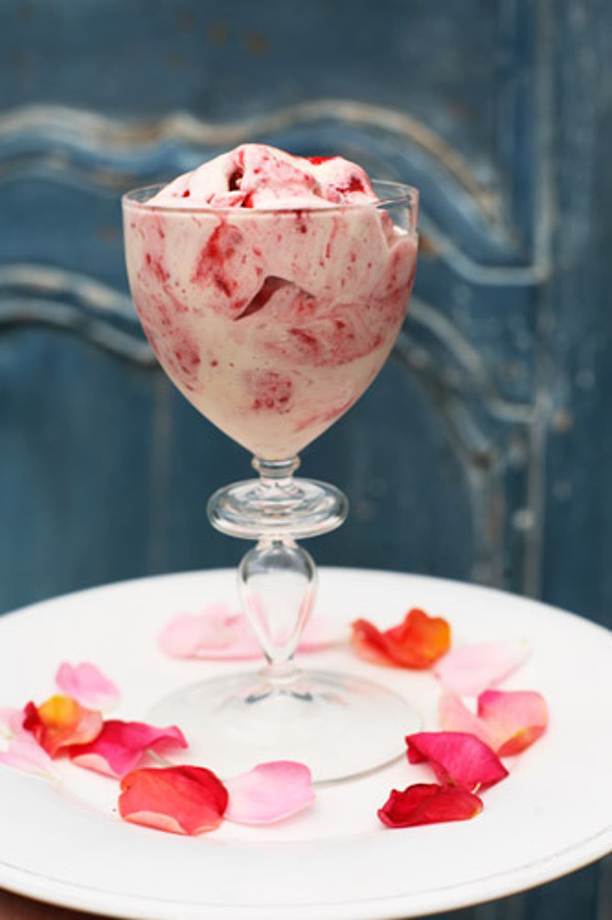 Raspberry ripple ice-cream with rose syrup | The Independent | The ...