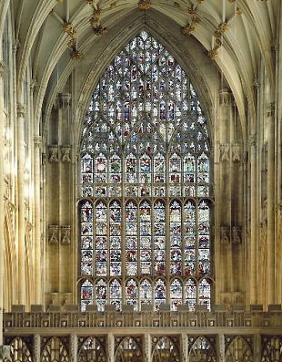 Minster's medieval window saved from fire | The Independent | The ...