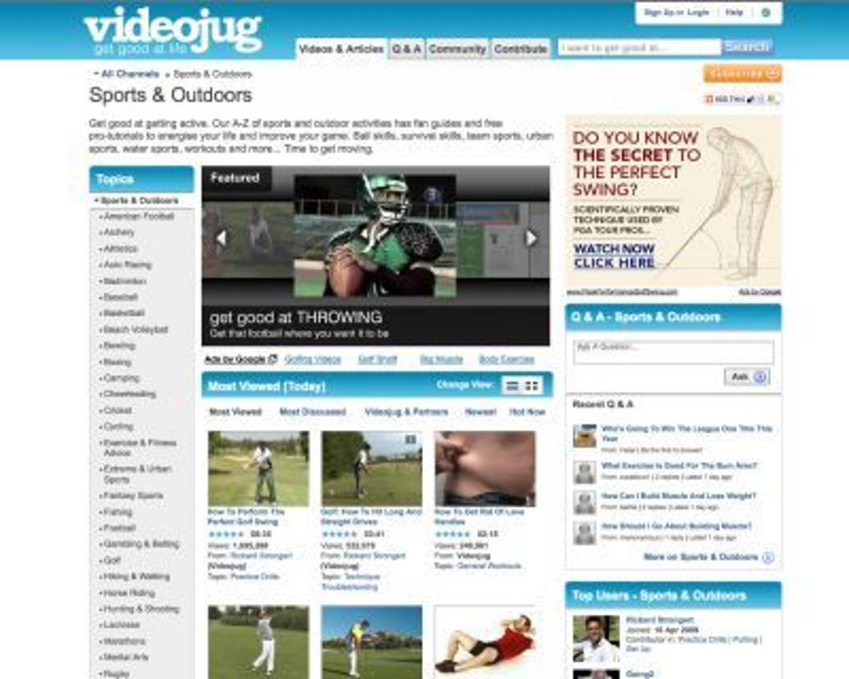 Videojug's most popular sports tutorials | The Independent | The ...