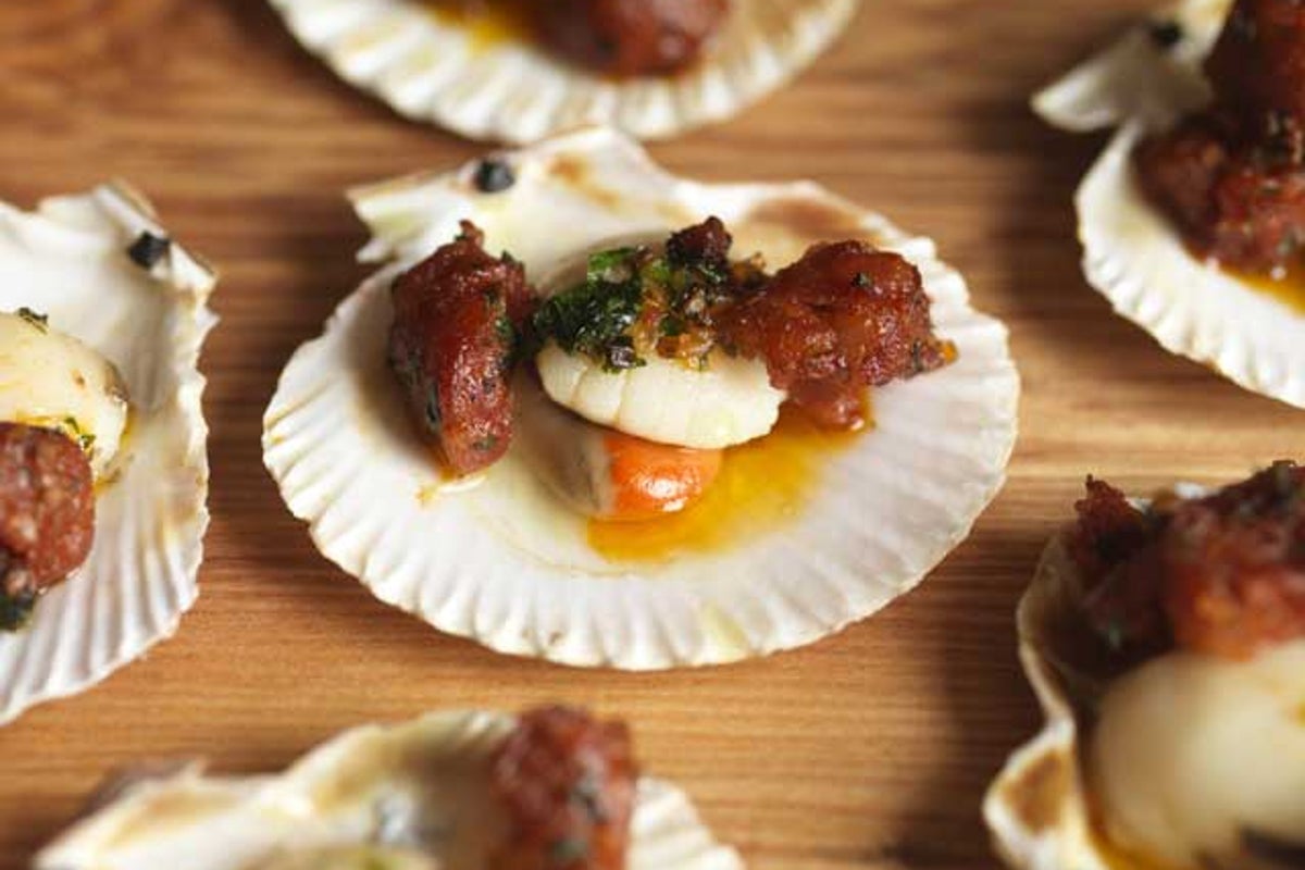 Queen scallops with chorizo | The Independent | The Independent