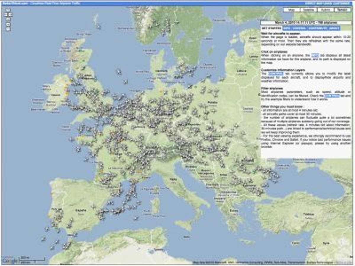 Site plots flight paths in real time | The Independent | The Independent
