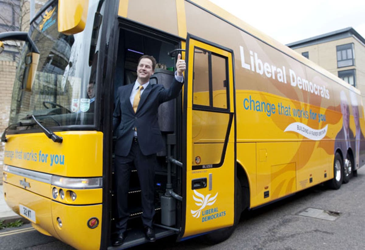 Liberal Democrats unveil election battle bus | The Independent | The ...