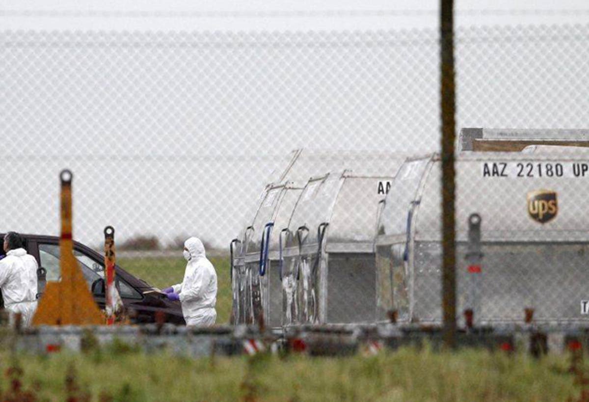 Airmail bomb was 'just minutes from exploding' | The Independent | The ...