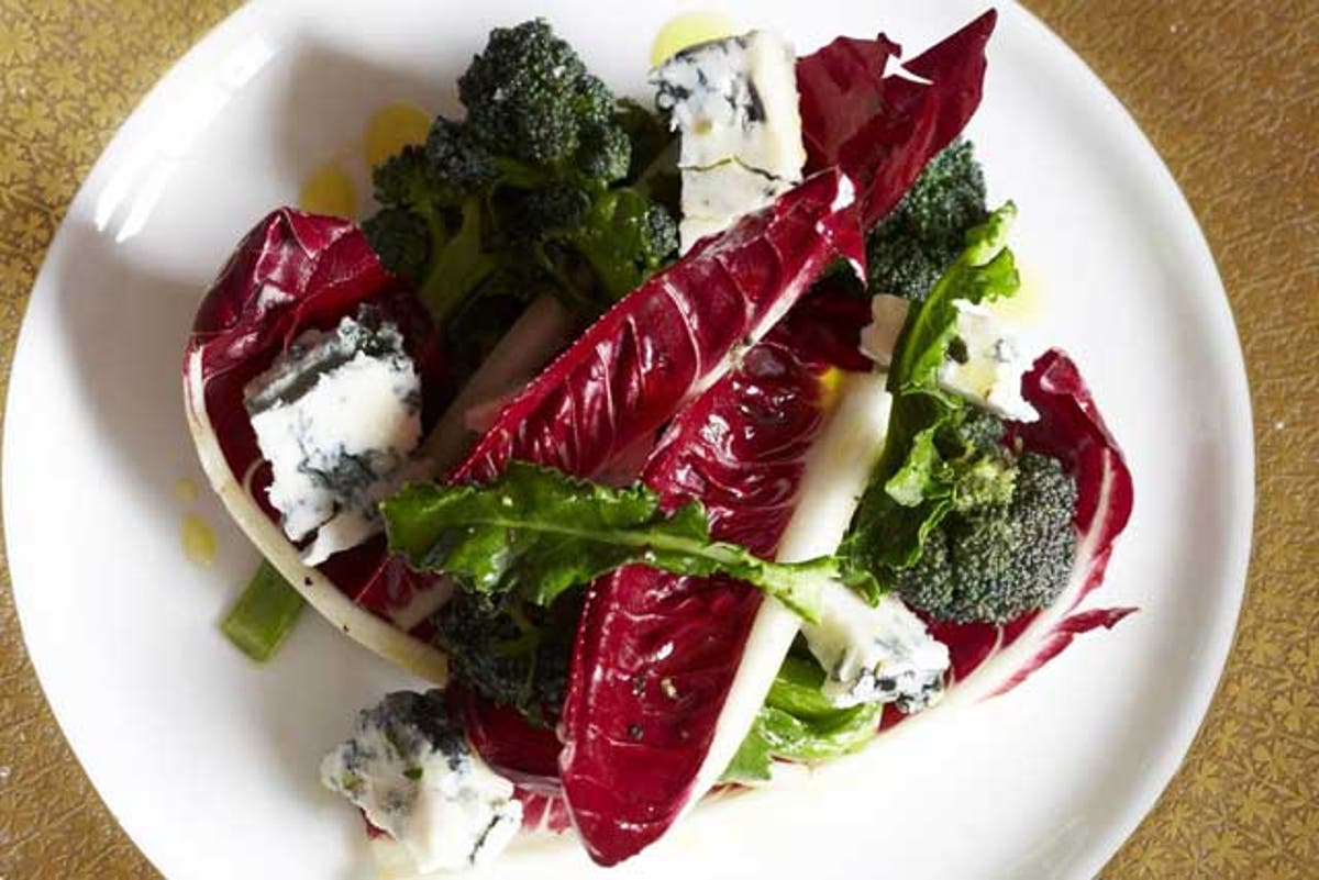 Sprouting broccoli and Treviso salad with Gorgonzola | The Independent ...