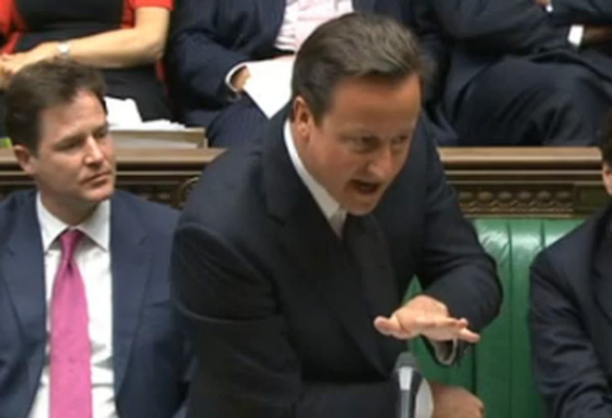 Cameron criticised in 'calm down, dear' row | The Independent | The ...