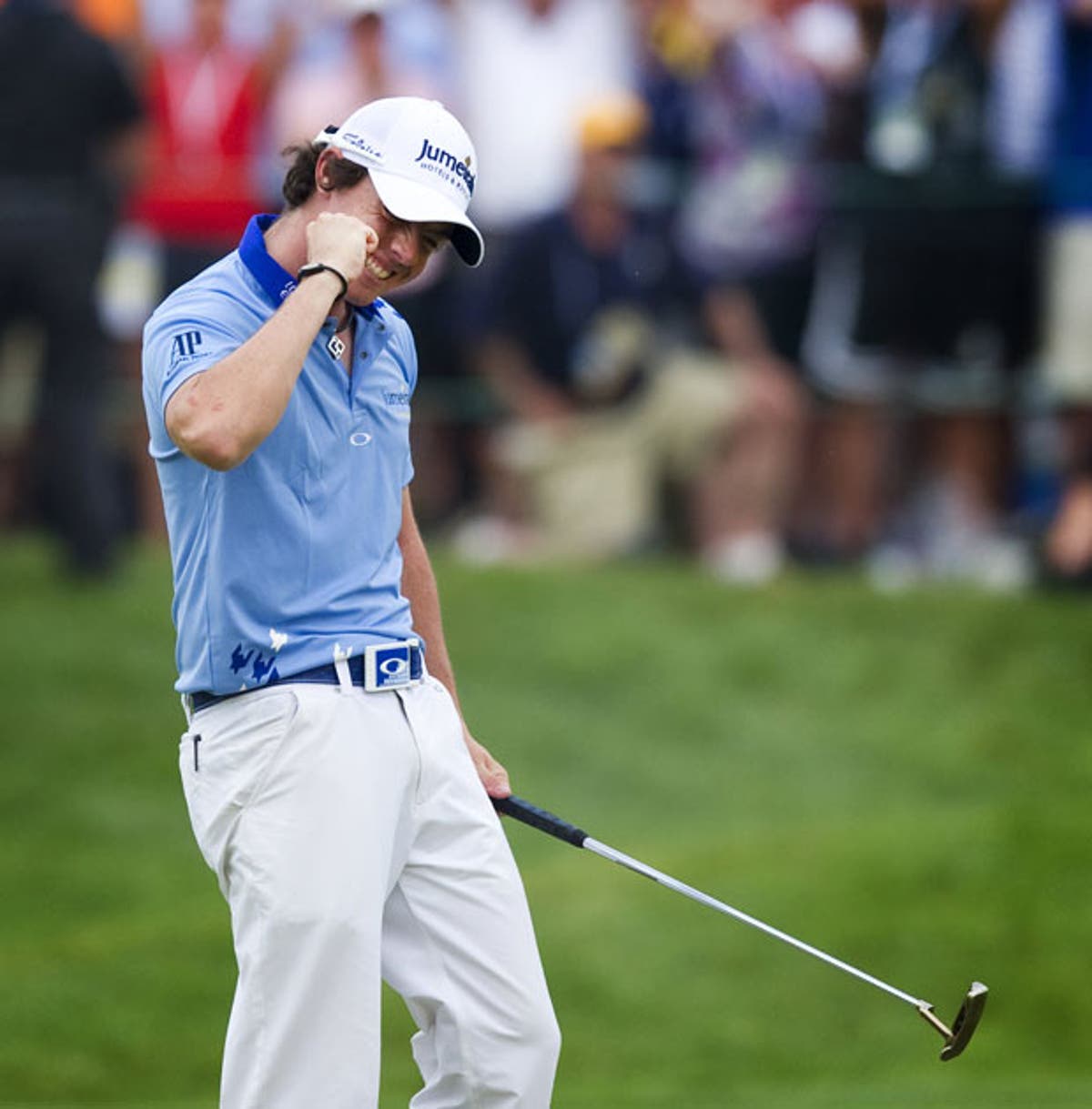 'He'd be sitting in the pram with a plastic golf club in his hand ...