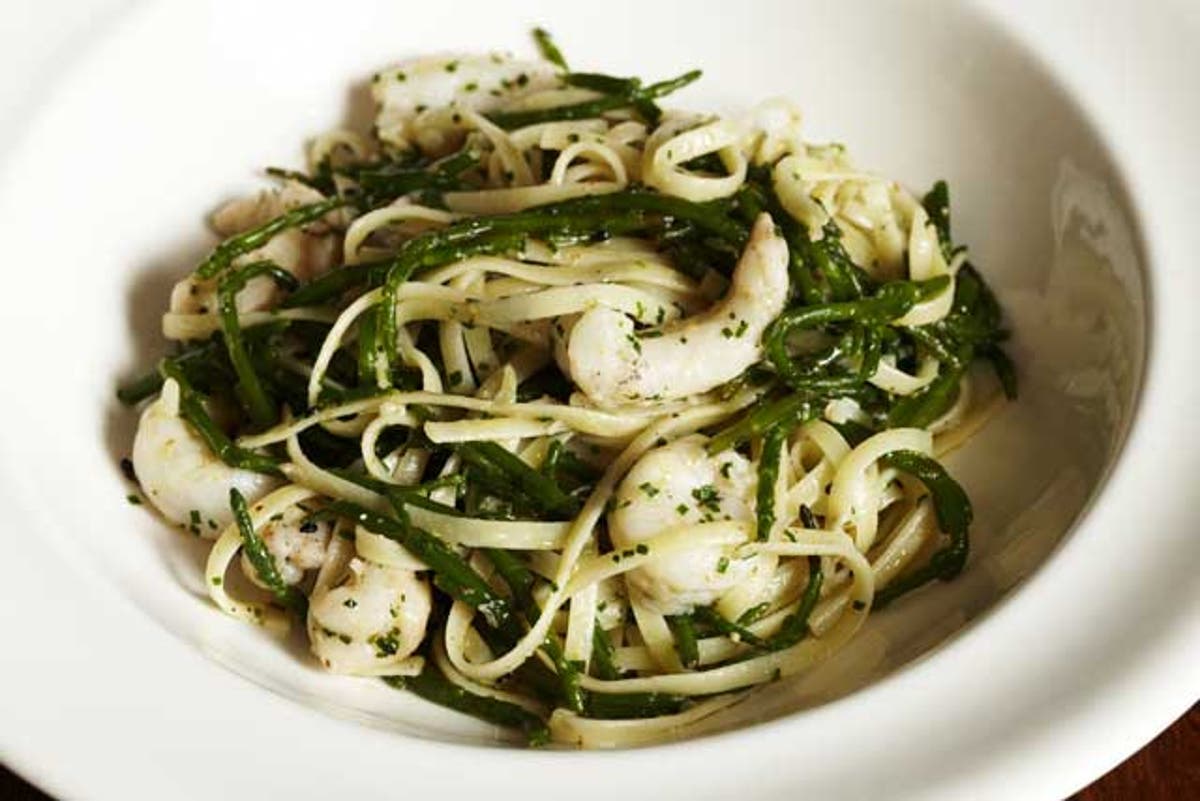 Spaghettini with scampi tails and samphire | The Independent | The ...