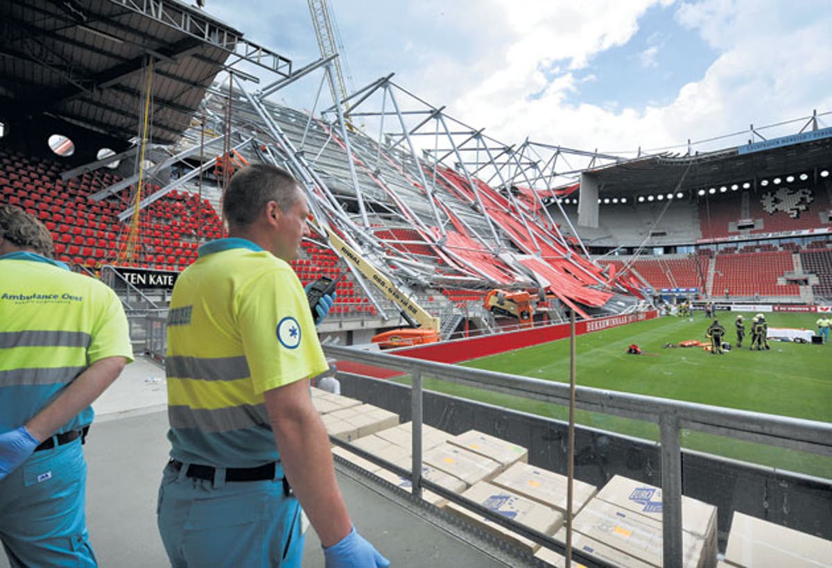 One dead as stadium roof collapses in Enschede | The Independent | The ...