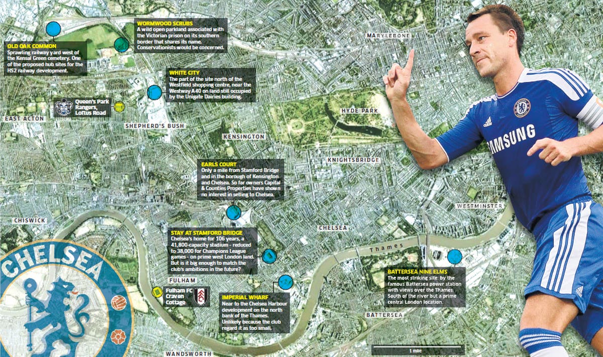 Chelsea ready to leave Bridge as 60,000-seat stadium plans are revealed ...