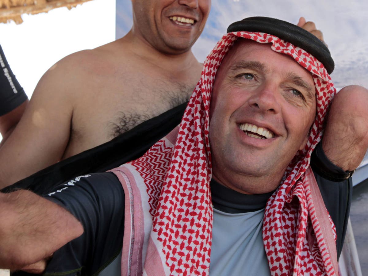 Limbless man swims Red Sea | The Independent | The Independent