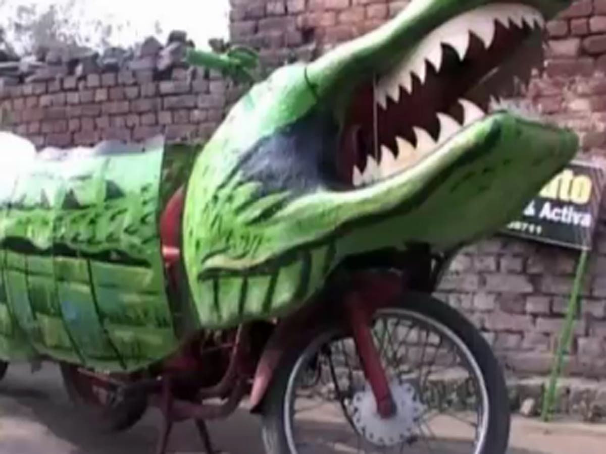 Video: Man builds crocodile bike in India | The Independent | The ...