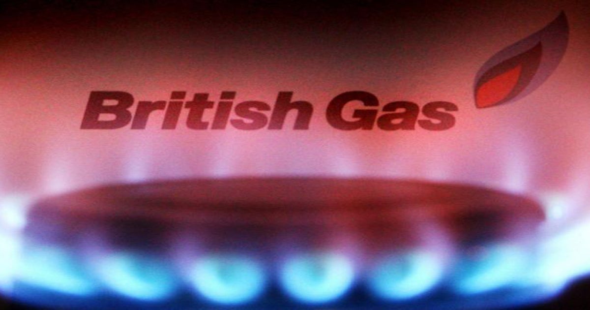 Old British Gas Logo Blue British Gas Van Northampton Stock Photo