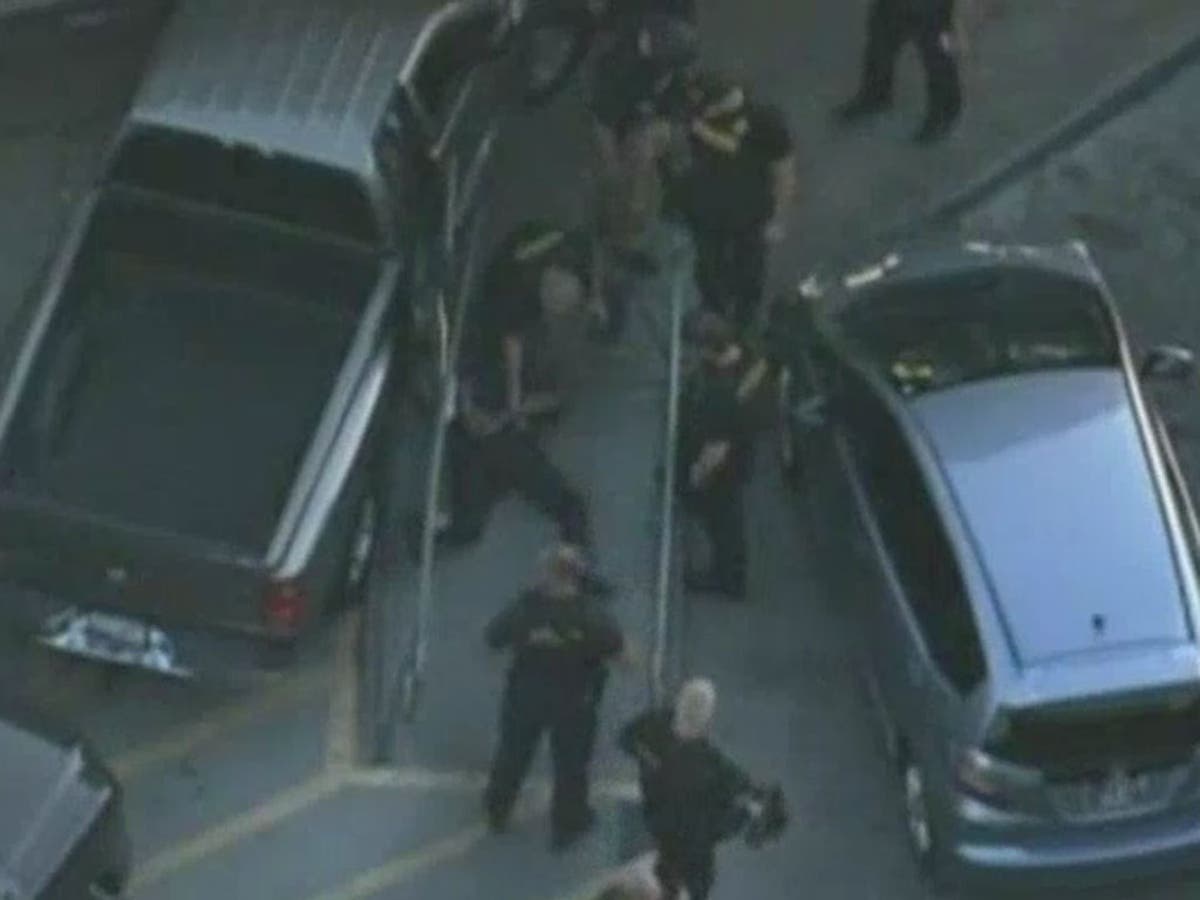 Video: Police arrest man after dramatic car chase ends in shootout ...
